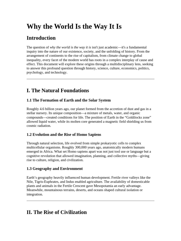 Understanding Our World’s Origins | PDF | Civilization | Economic ...