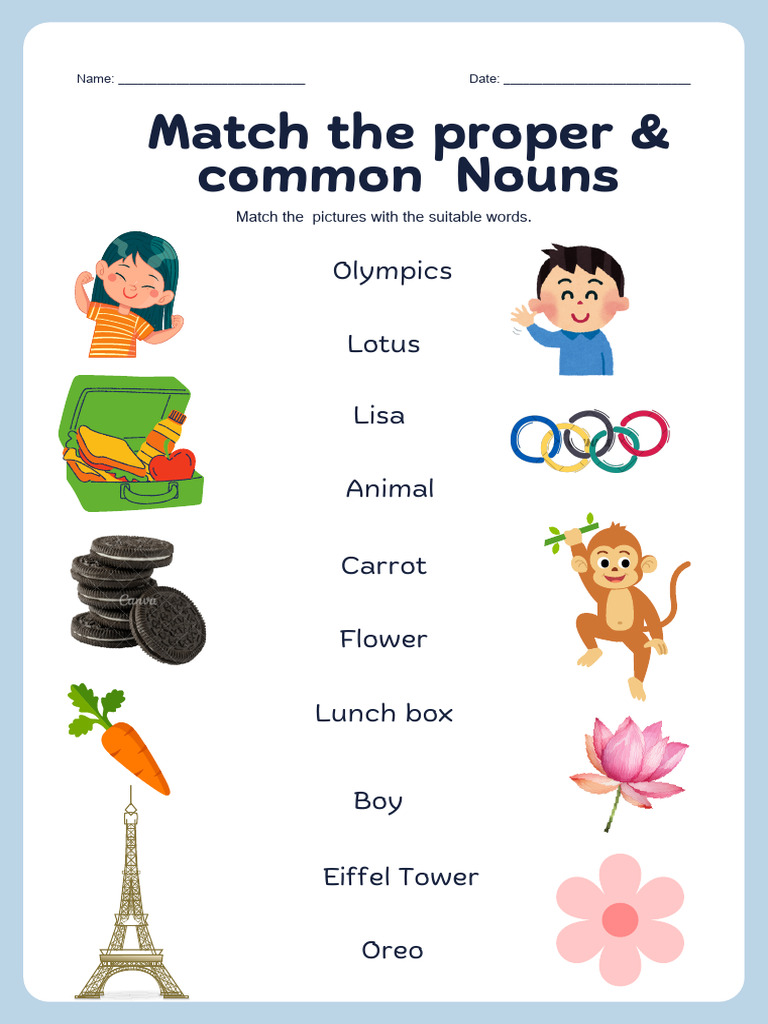 Worksheet - Proper and Common Noun | PDF