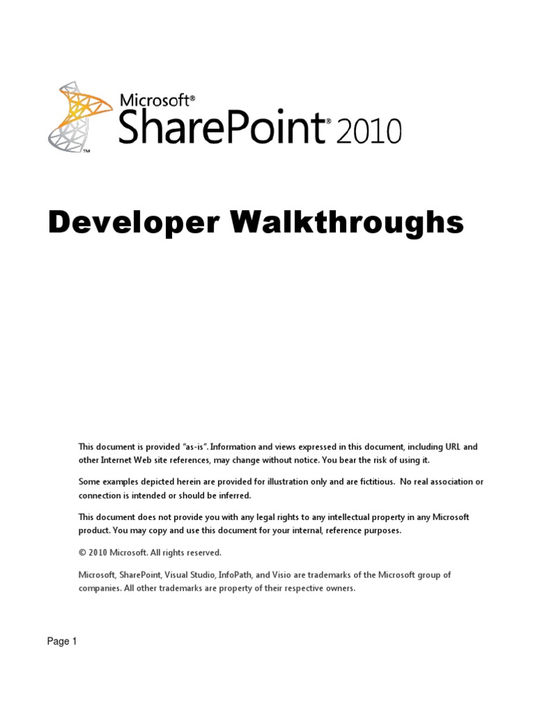 SharePoint 2010 Developer Walkthrough Guide-1 | PDF