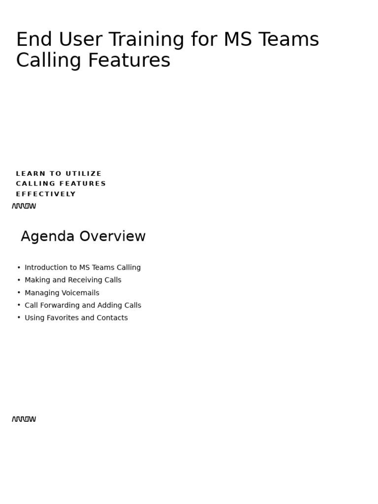 End User Training For MS Teams Calling Features | PDF | Voicemail ...