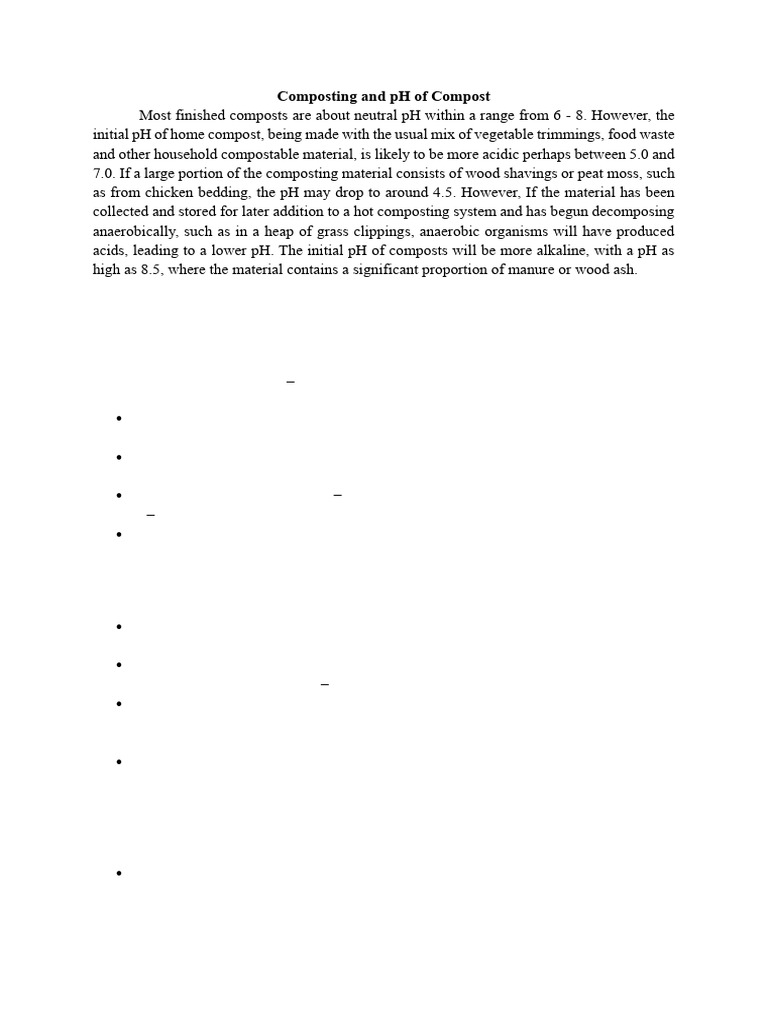 Compost PH Significance and Monitoring | PDF | Compost | Decomposition