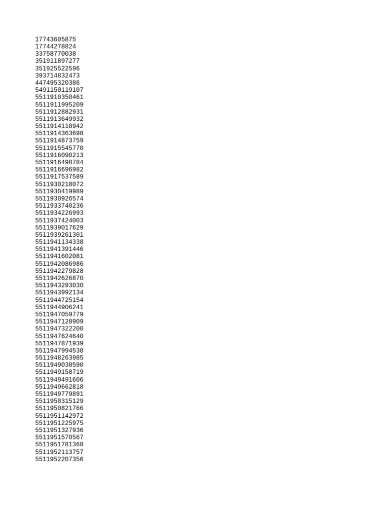 Product Identification Numbers List | PDF