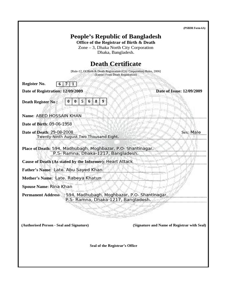 Death Certificate | PDF