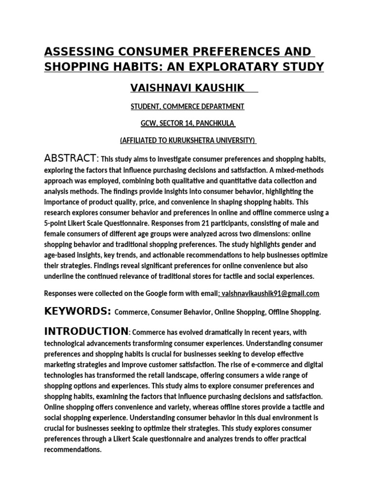 Business Research Paper | PDF | Consumer Behaviour | Online Shopping