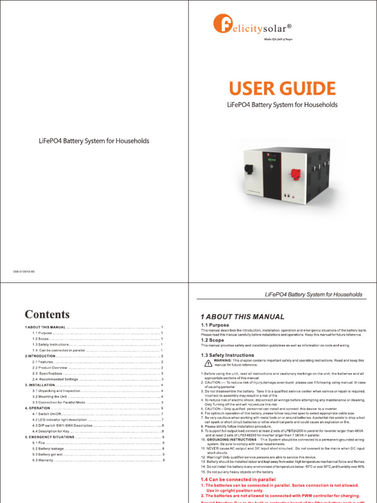 Felicity-Solar LPBS48250 | PDF