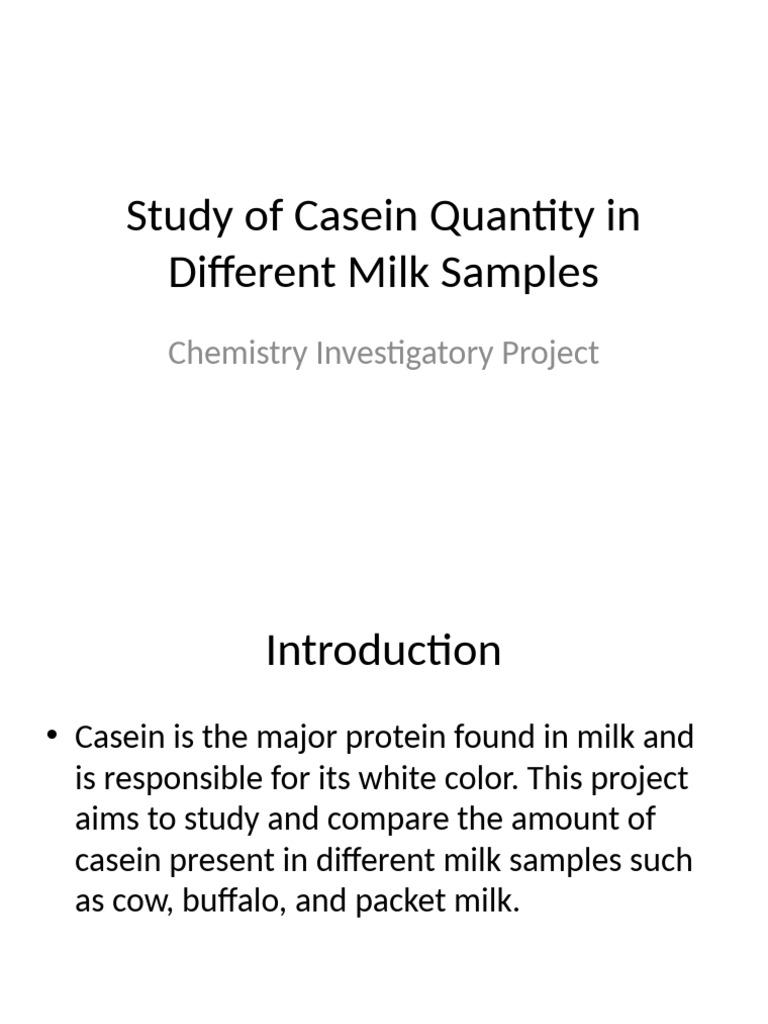 Casein Study | PDF