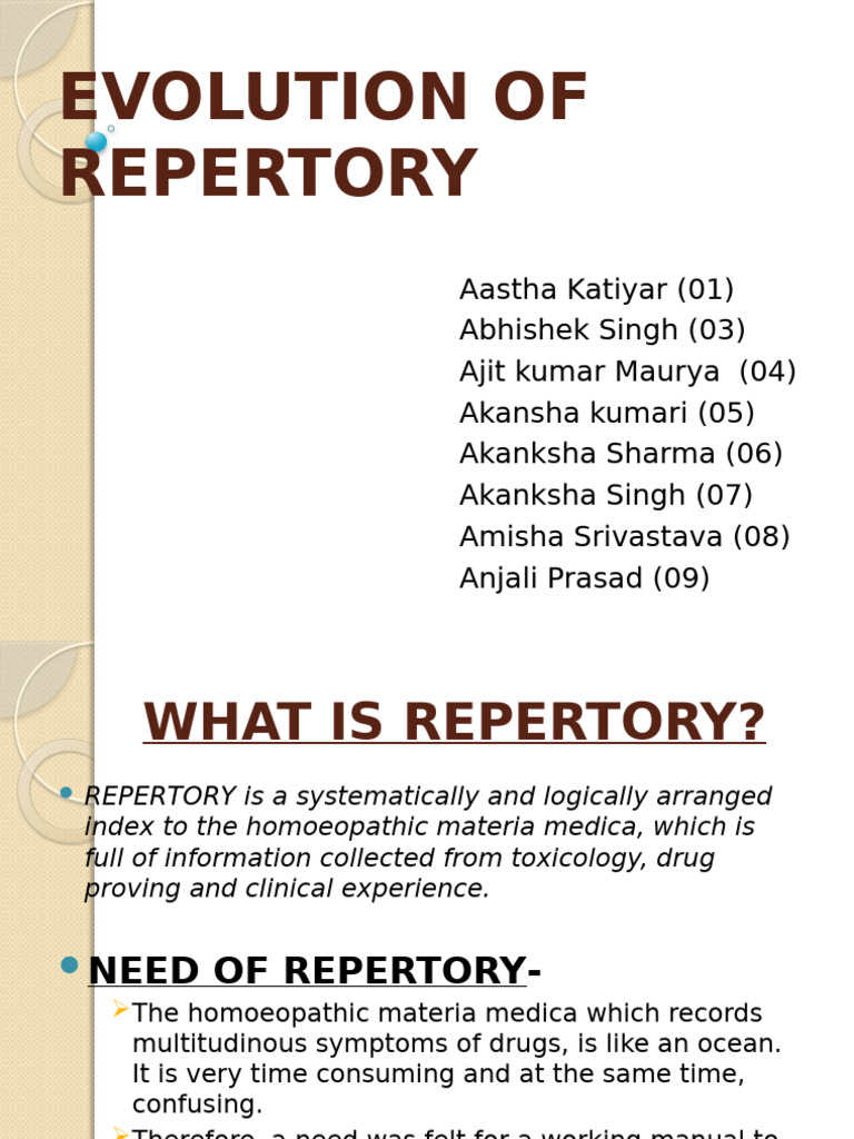 Evolution of Repertory | PDF | Homeopathy | Medicine