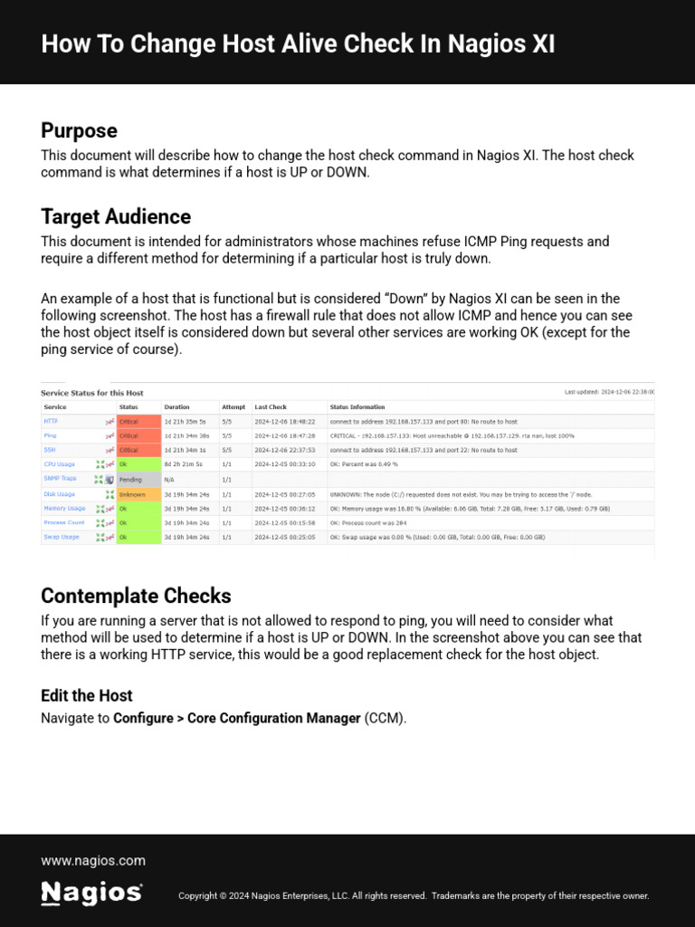 Change Host Check in Nagios XI | PDF | Computer Programming | Computer ...