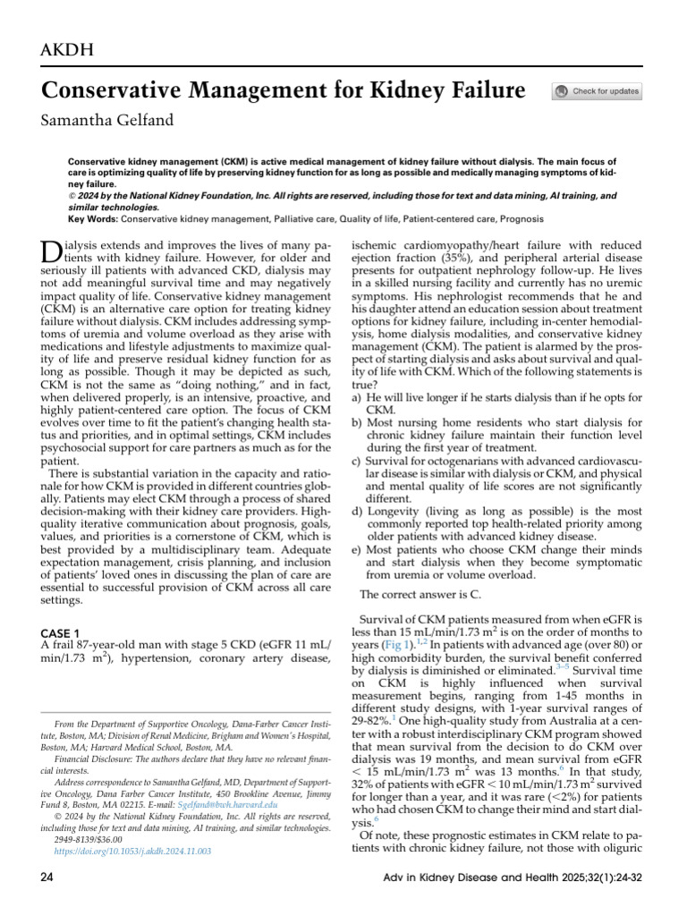 CKM, or Conservative Kidney Management, Offers An Individualized Care ...