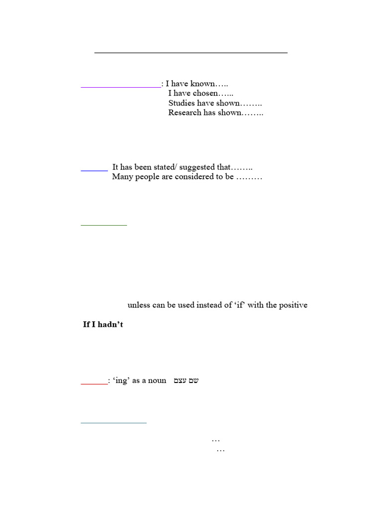 Advanced Grammar Structures For Essay Writing | PDF | Subject (Grammar ...