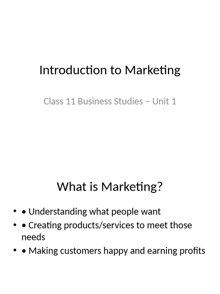 Introduction to Marketing Overview | PDF