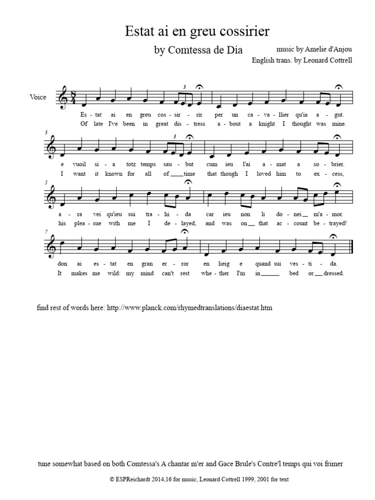 Beatrice de Dia - Estat Ai en Greu Cossirier | PDF