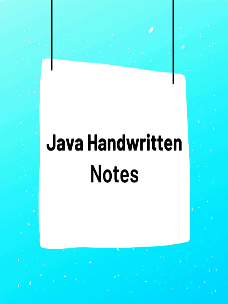 Java Handwritten Notes | PDF