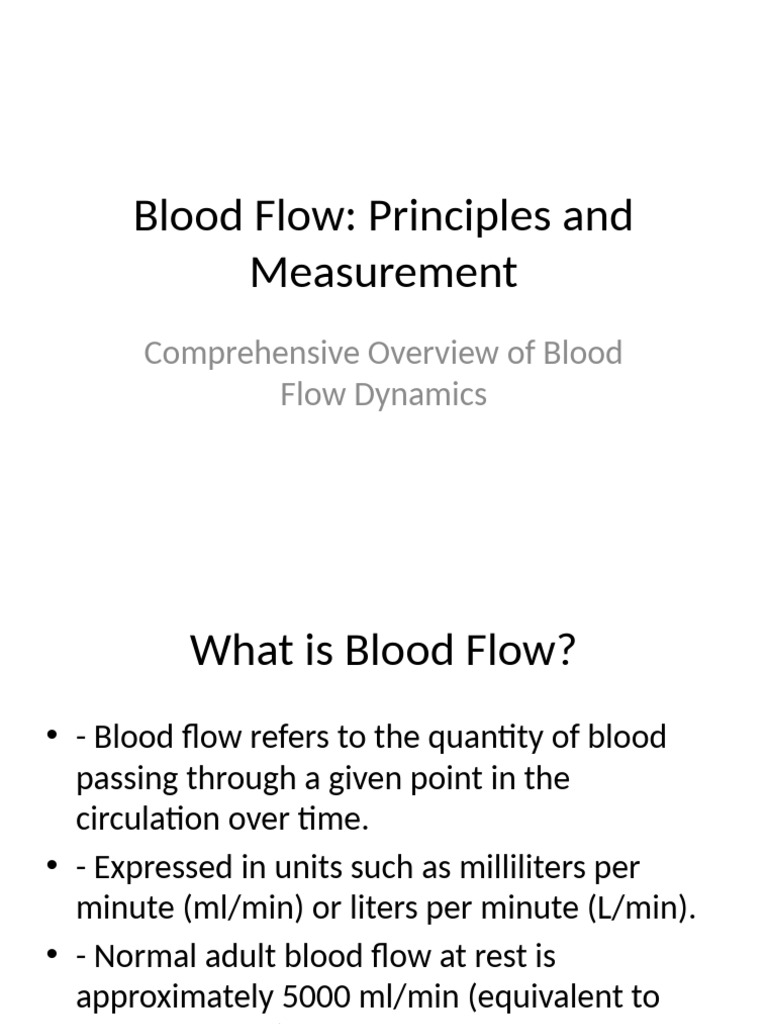 Blood Flow Presentation Slides | PDF | Hemodynamics | Flow Measurement
