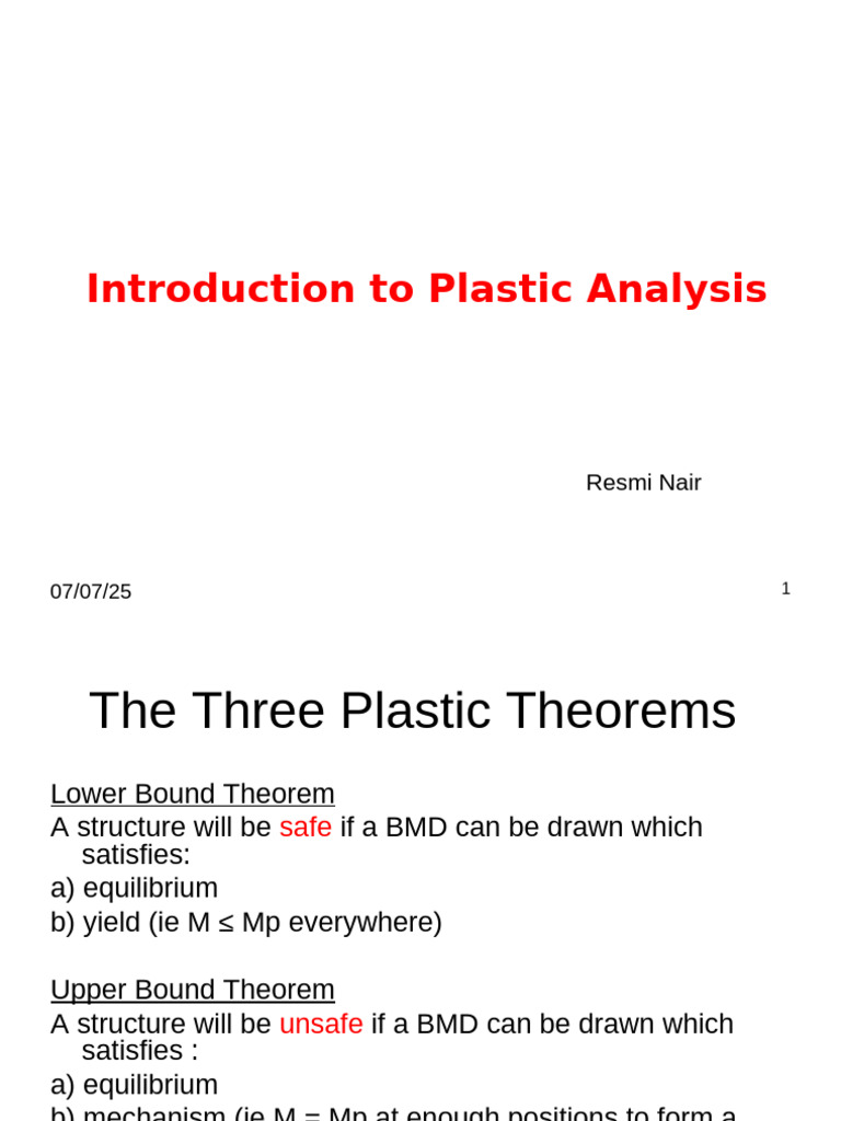 Week 2 - Plastic Theorems | PDF | Bending | Physics