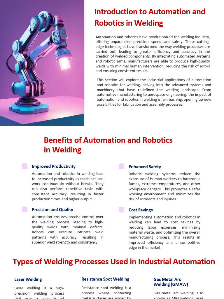 Unit5 Lecture 2 Introduction To Automation and Robotics in Welding | PDF | Welding | Construction
