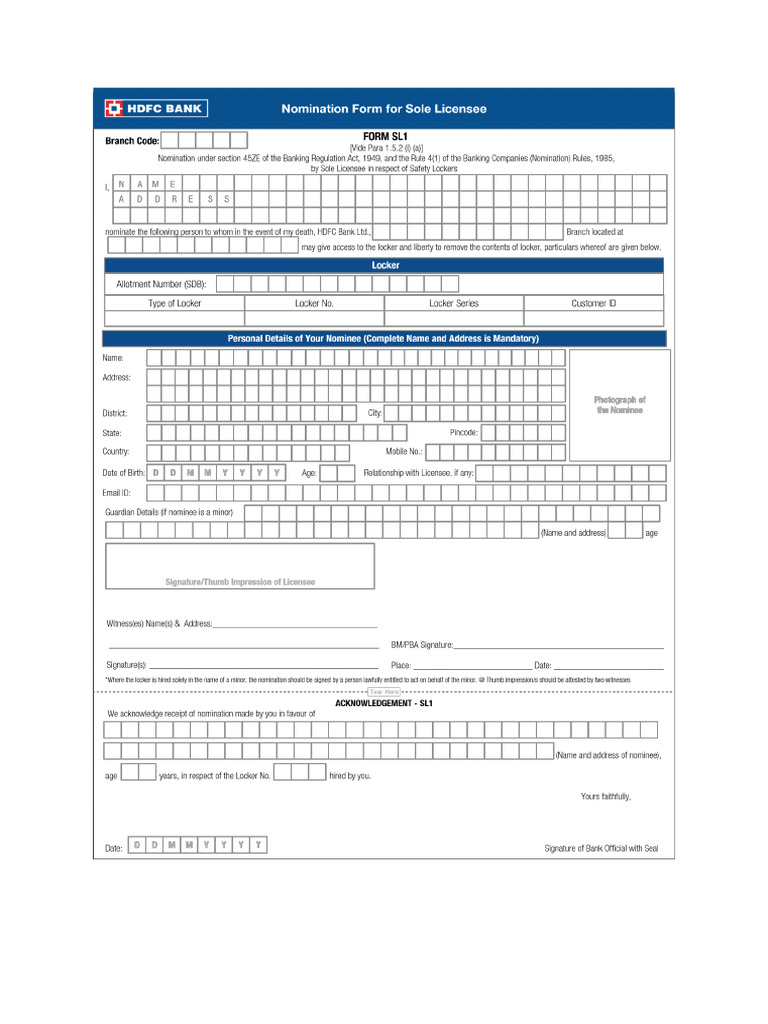HDFC Nomination | PDF