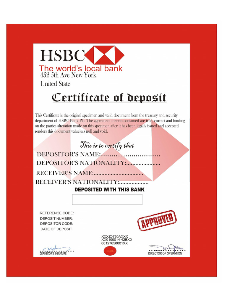 My Bank Certificate of Deposit | PDF