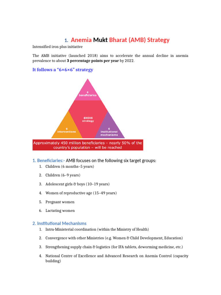 Anemia Mukt Bharat Strategy Overview | PDF | Anemia | Medical Specialties