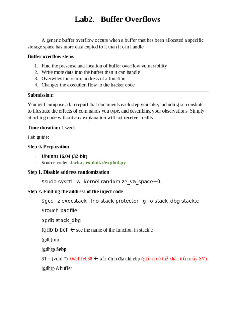 Lab 2. Buffer Overflow-New | PDF | Computer Security Exploits | Secure Communication