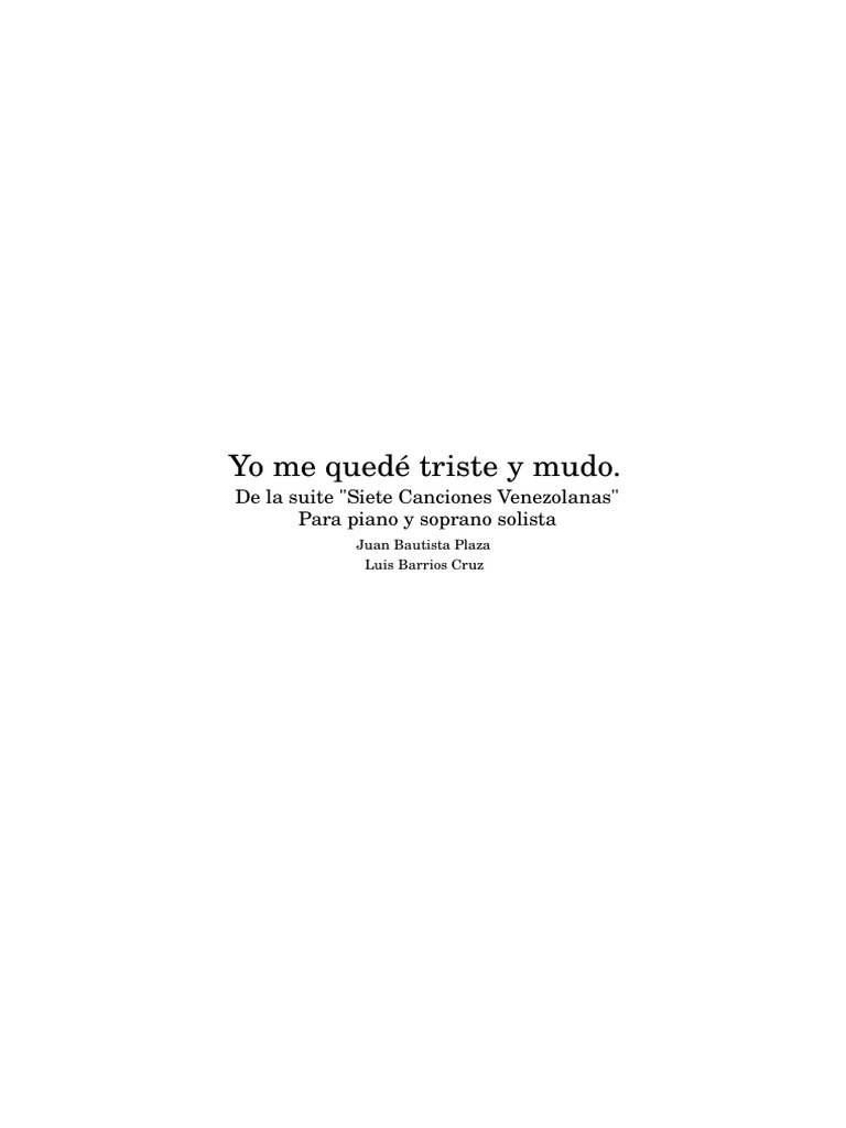 Yo Me Quedé Triste y Mudo. | PDF