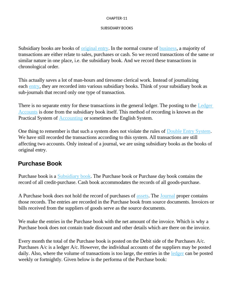 Understanding Subsidiary Books in Accounting | PDF | Debits And Credits ...