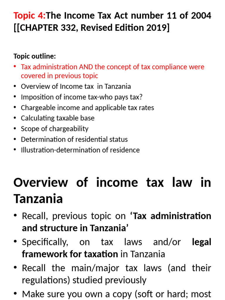 Topic 4-Income Tax Act-Imposition of Income Tax | PDF | Taxes | Income Tax