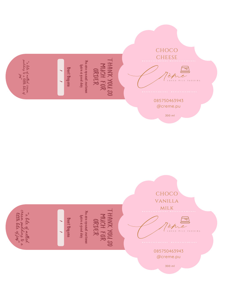 Label Creme Pudding 5x12 | PDF | Cream | Foods
