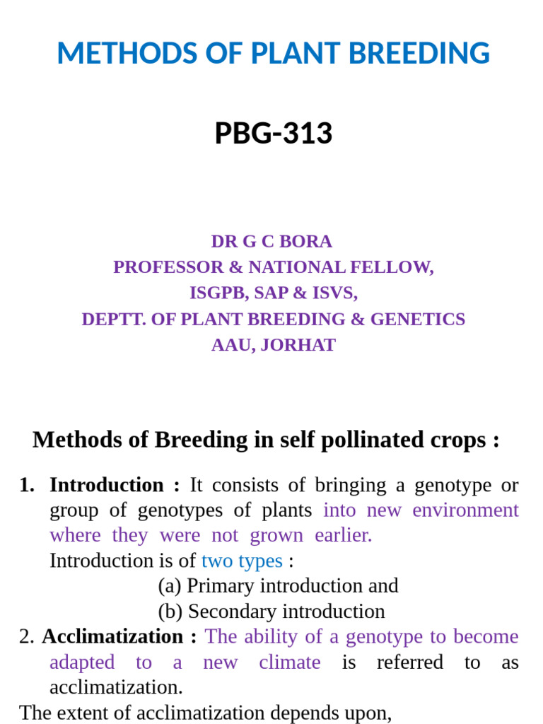 Overview of Plant Breeding Methods | PDF | Plant Breeding | Genetics