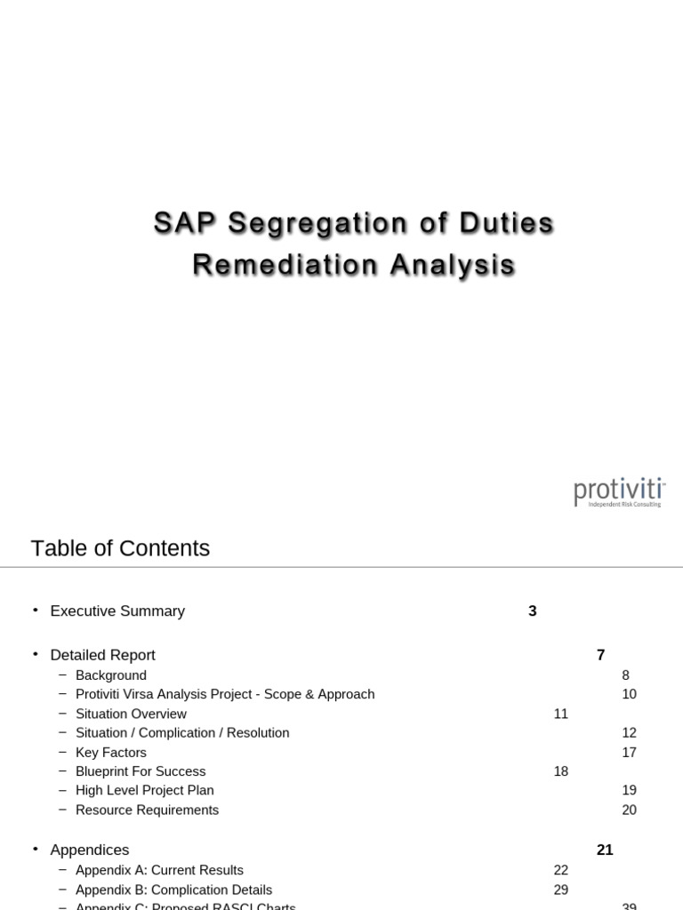SAP Segregation of Duties Analysis | PDF | Risk | Internal Audit