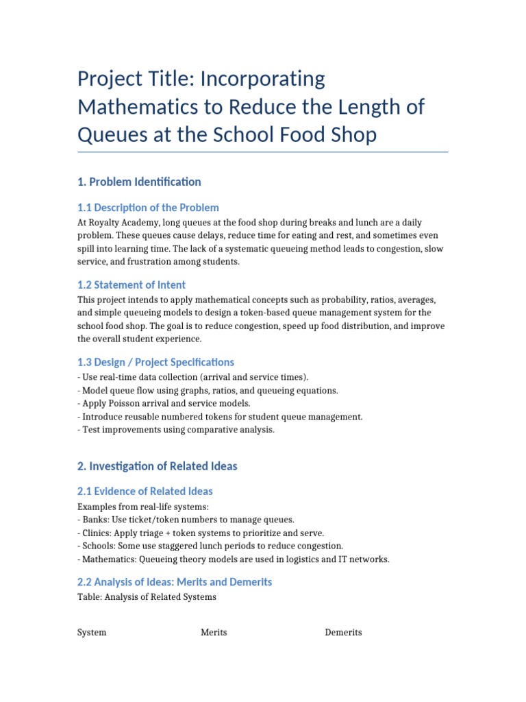 Queue Management Project | PDF | Applied Mathematics