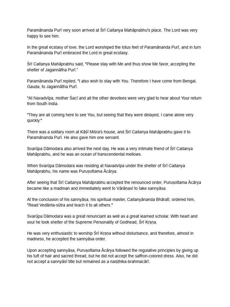 Śrī Caitanya Mahāprabhu Jagannātha Puri Pastimes 2 | PDF | Religious ...