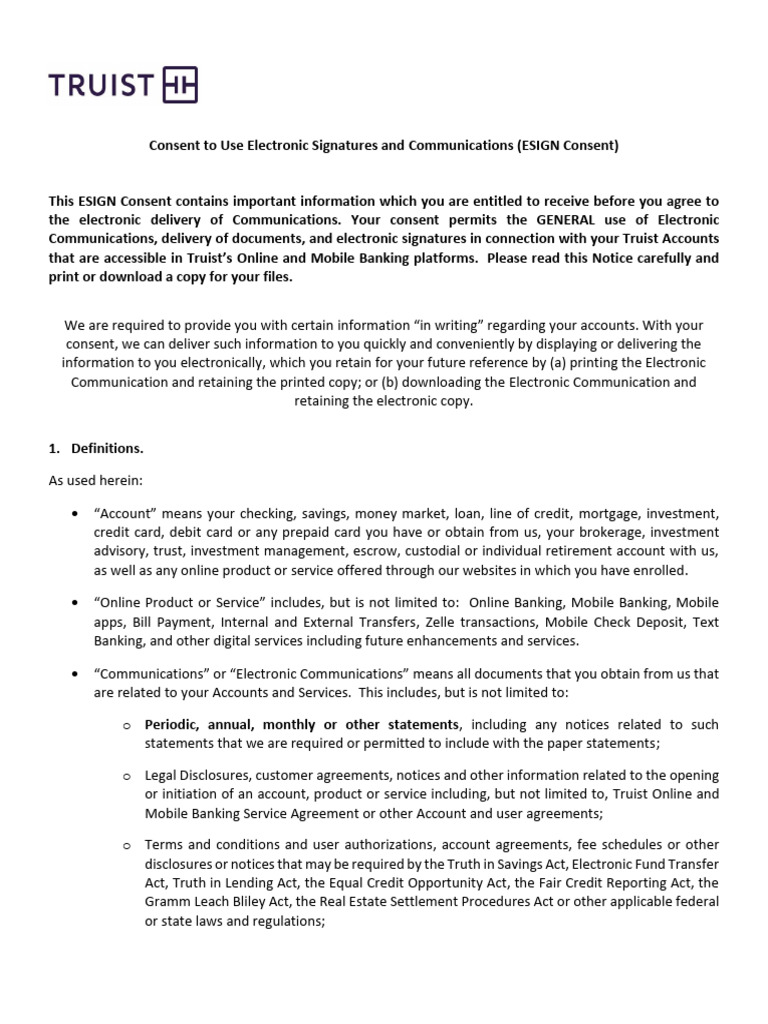 Electronic Signature Consent | PDF | Overdraft