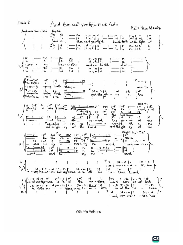 And Then Shall Your Light Break Forth - Mendelssohn | PDF