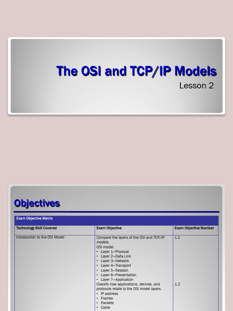 The OSI and TCPIP Models | PDF | Osi Model | Internet Protocol Suite