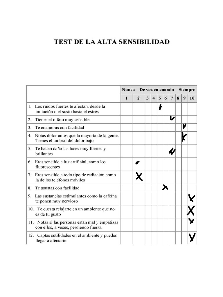 Test Alta Sensibilidad747250871191 | PDF