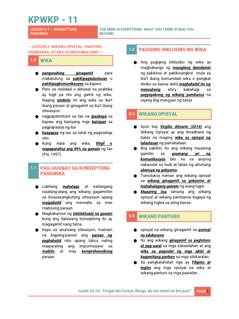 KPWKP Kontekstong Pangwika | PDF