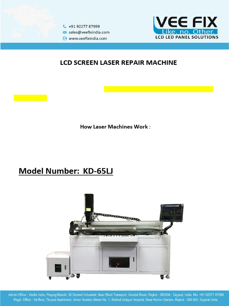 LCD Laser Repair Machine Specs | PDF | Laser | Liquid Crystal Display
