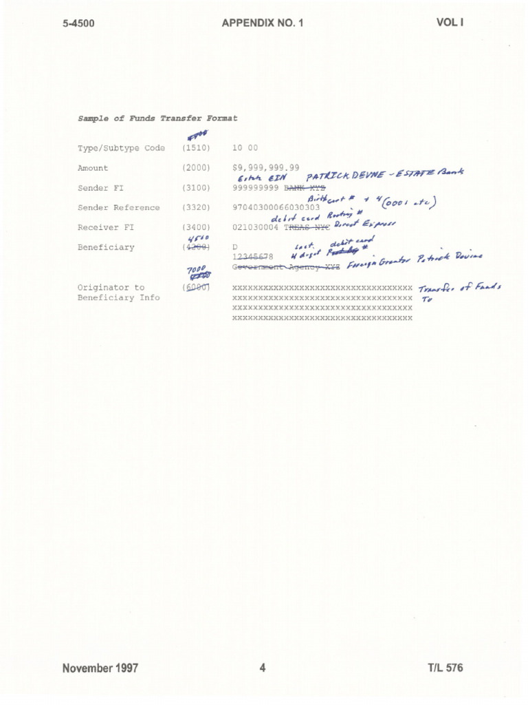 Example of An ESTATE Wire Transfer | PDF