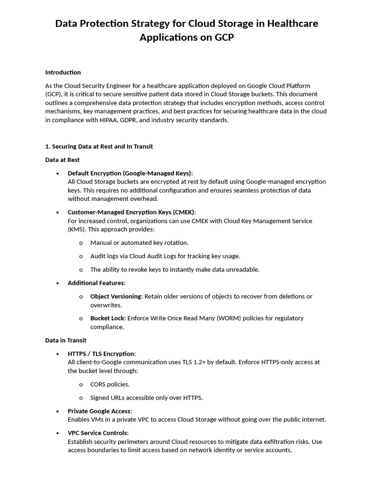 Data Protection Strategy For Cloud Storage in Healthcare Applications ...