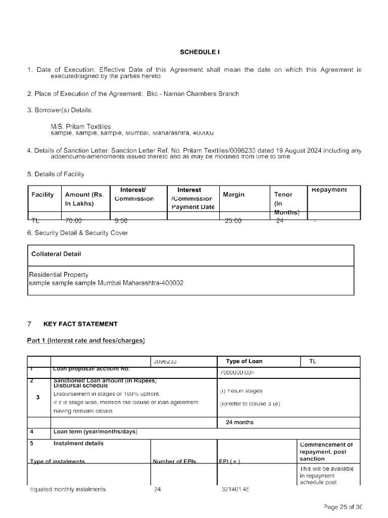 KFS Sample Document | PDF
