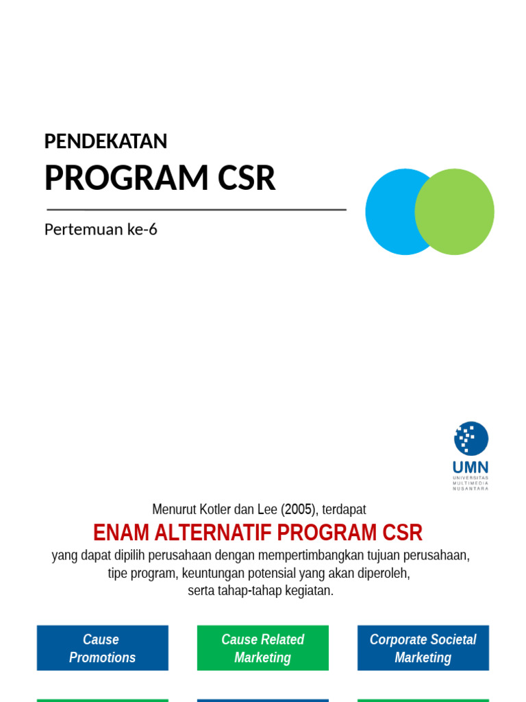 Pendekatan Program CSR Mata Kuliah Ilmu Komunikasi | PDF