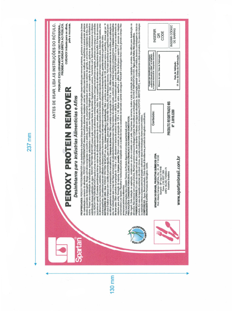 Peroxy Protein Remover Rotulo | PDF