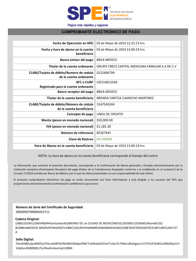 Comprobante Electronico de Pago BYCM-1 | PDF | Tarjeta de débito ...