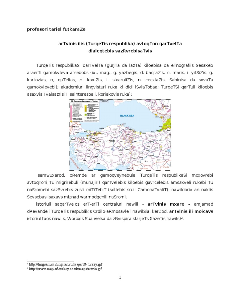 Turkish-Georgian Dialects Overview | PDF | Georgia (Country ...