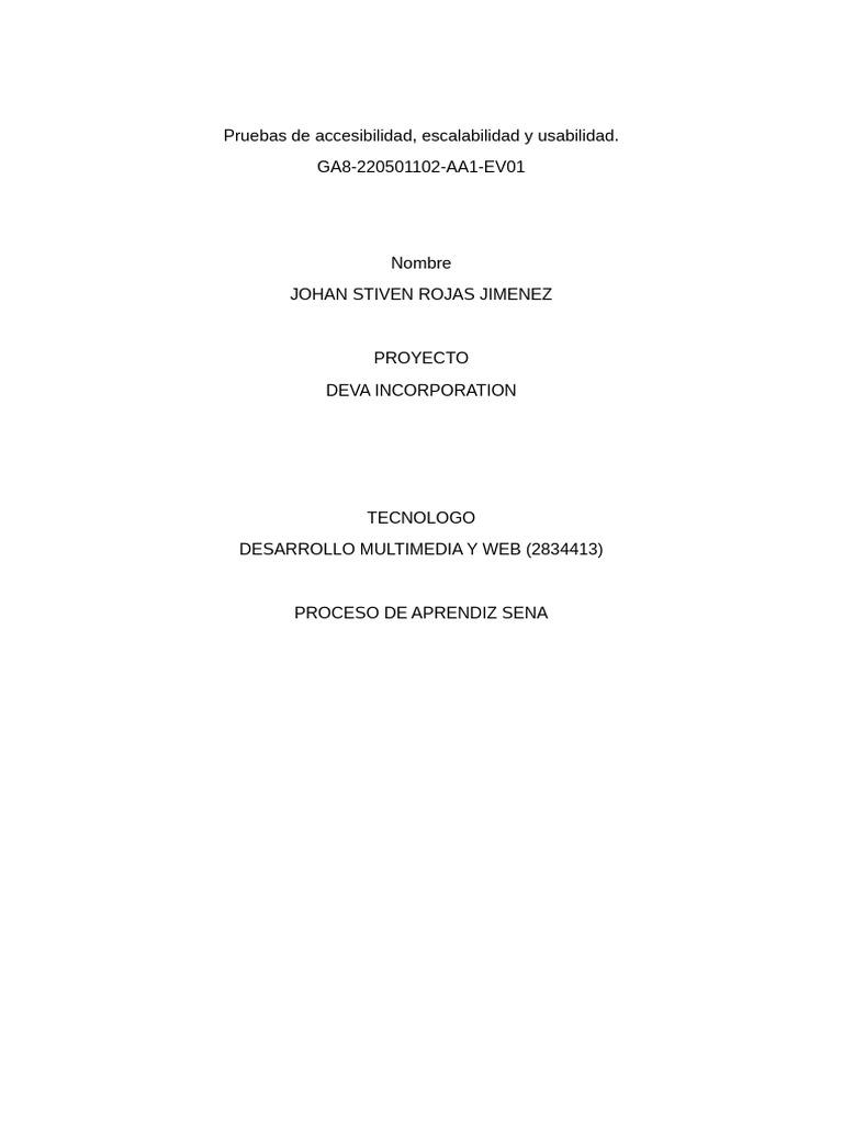 Corrección Pruebas de Accesibilidad, Escalabilidad y Usabilir | PDF | Usabilidad | Escalabilidad