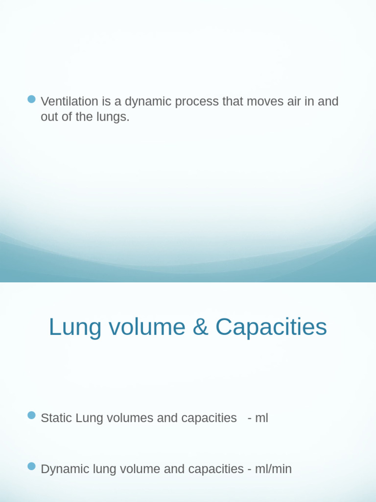 Lung Volumes and Capacities Overview | PDF | Respiratory System | Breathing