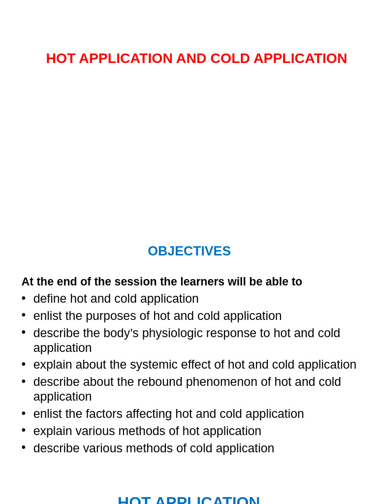 Hot and Cold Application | PDF | Vasodilation | Hypothermia