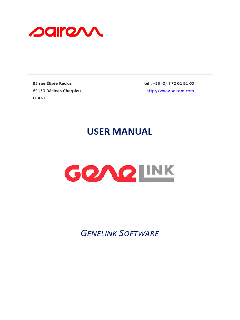 Genelink Software User Manual | PDF | Ip Address | Computer Networking