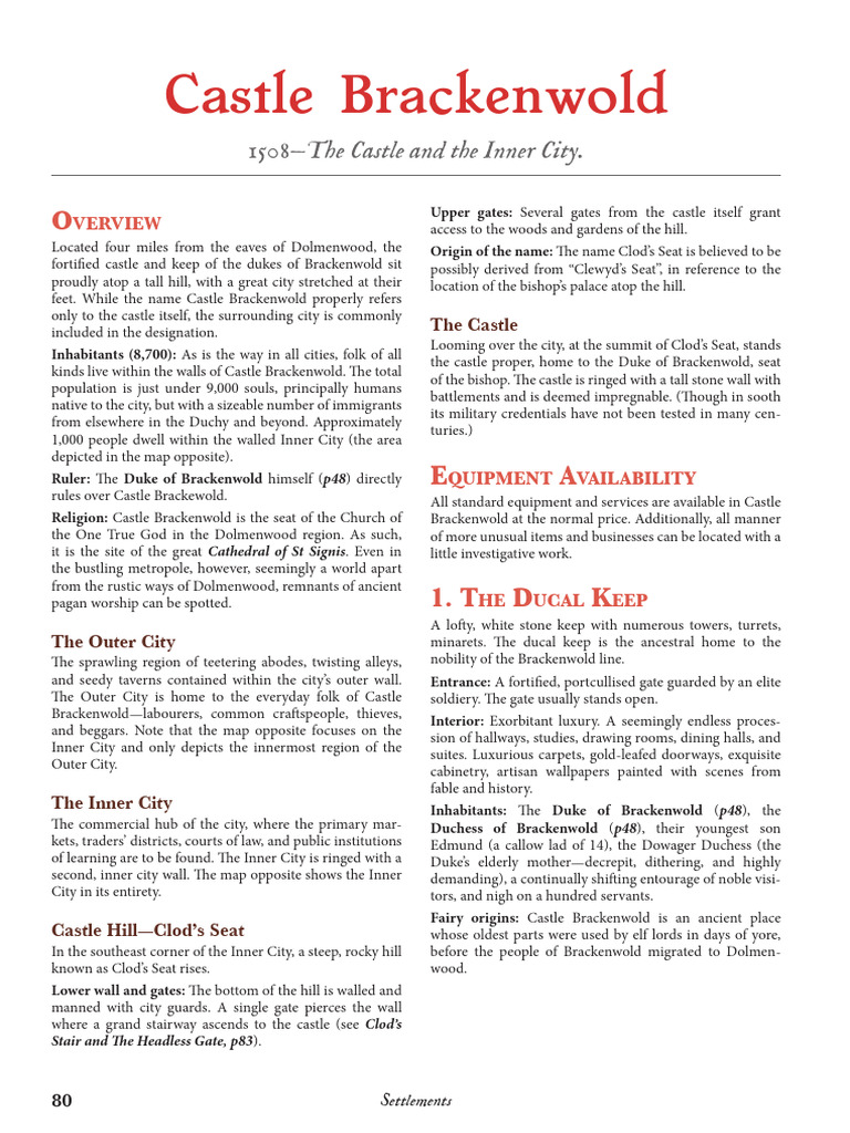 Castle Brackenwold Overview | PDF | Castle
